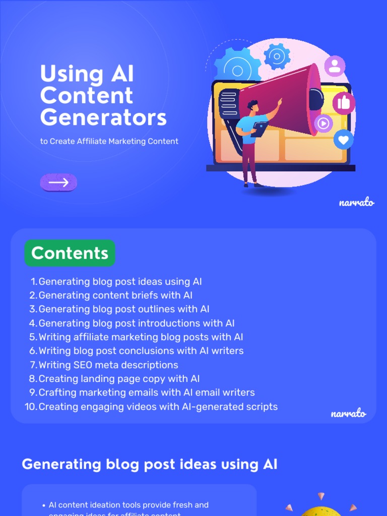 Using AI Content Generators For Affiliate Marketing | PDF | Search Engine Optimization ...