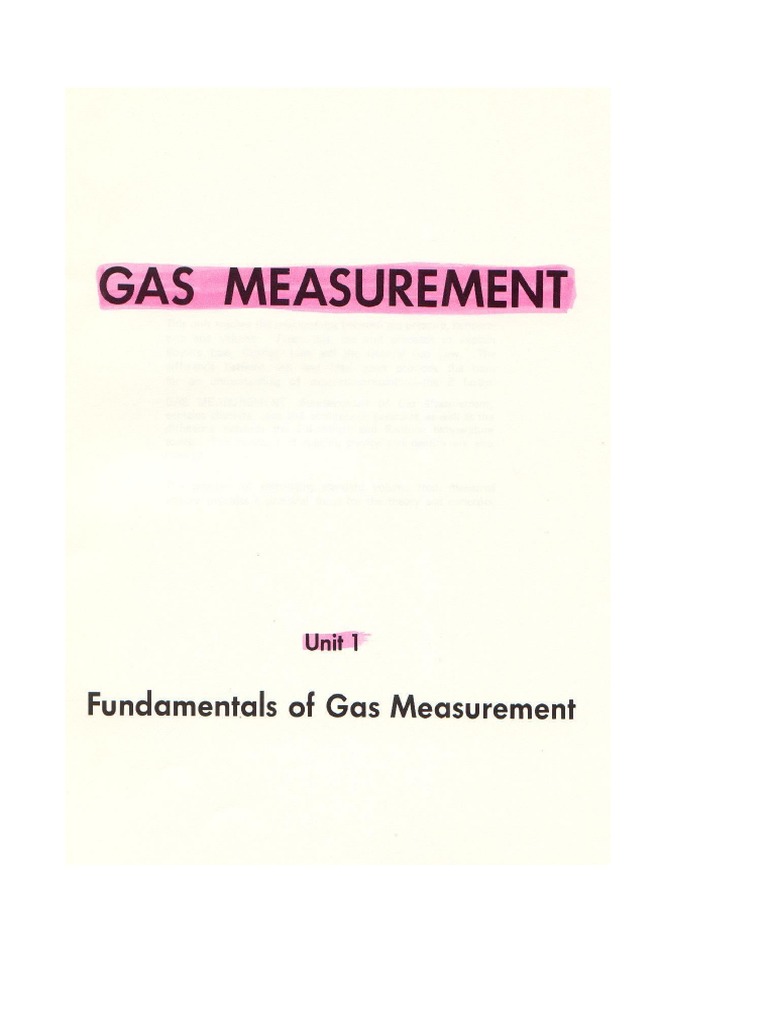 Gas Measurement, Unit 1 | PDF