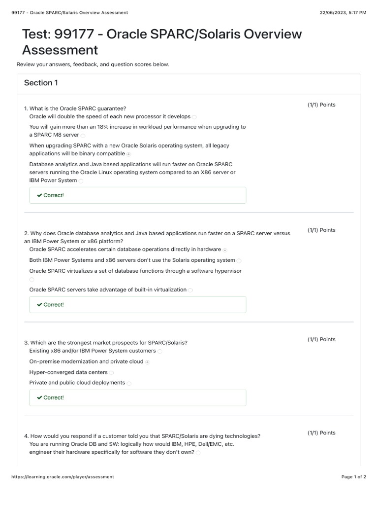 Oracle SPARC:Solaris Overview Assessment | PDF | Oracle Corporation ...