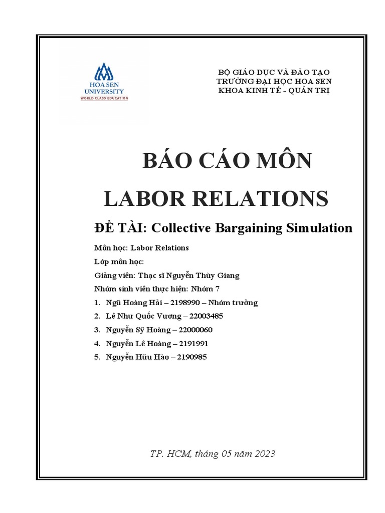 BÁO-CÁO-MÔN-LABOR-relation | PDF | Employment | Parental Leave