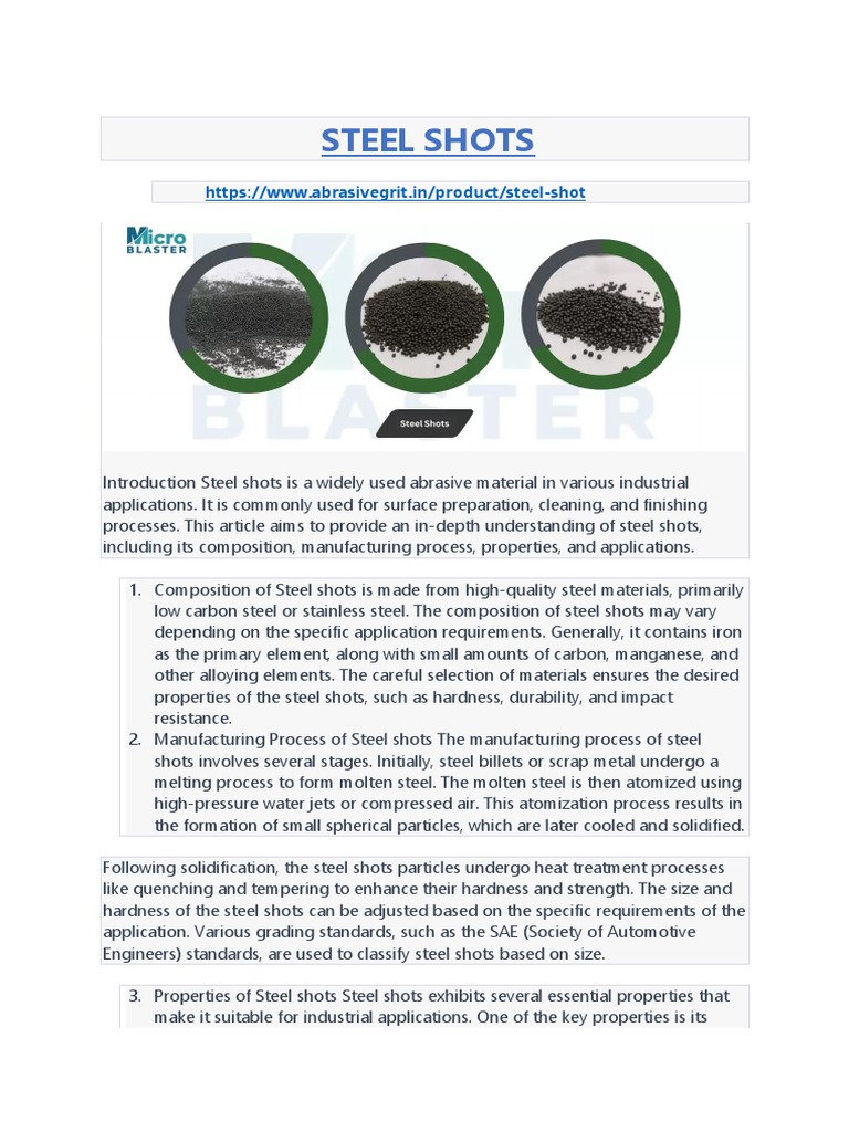 Steel Shots | PDF | Steel | Foundry