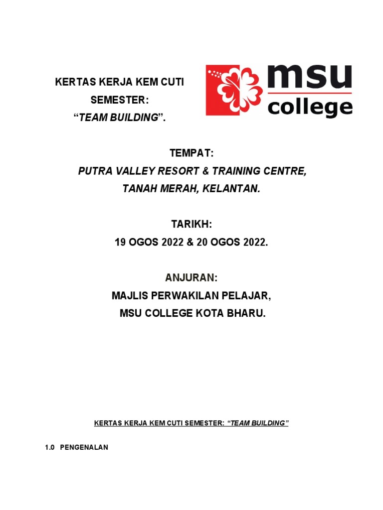 KERTAS KERJA KEM CUTI SEMESTER | PDF