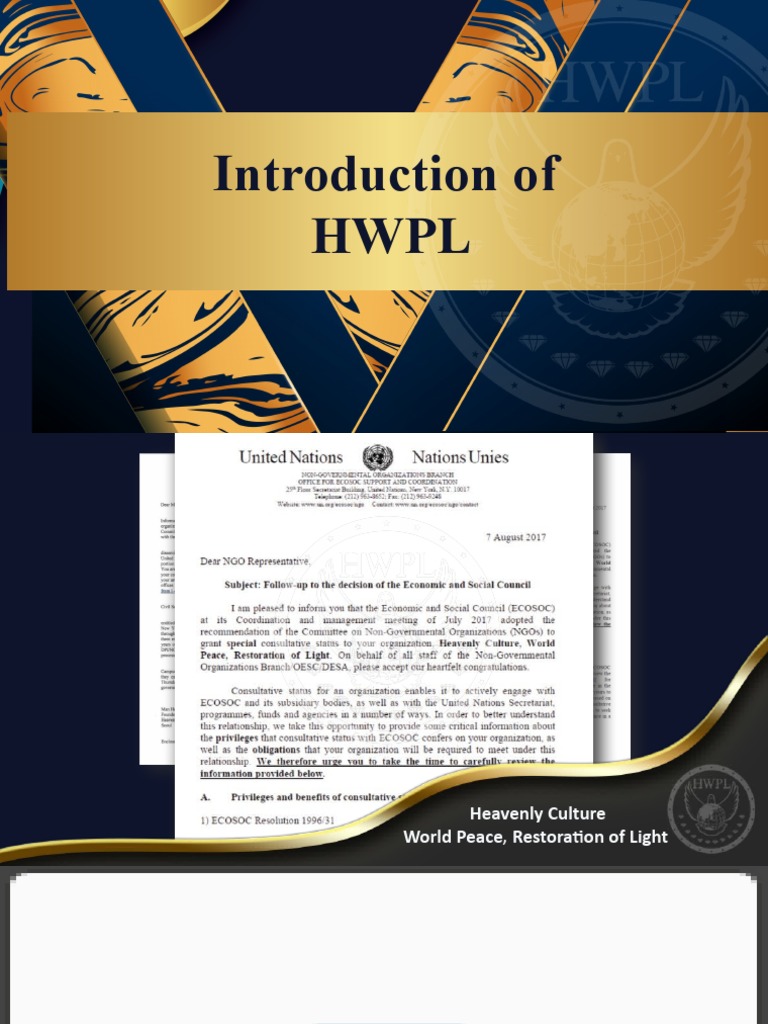 About HWPLPeace Education - LPL | PDF | Peace | International Relations