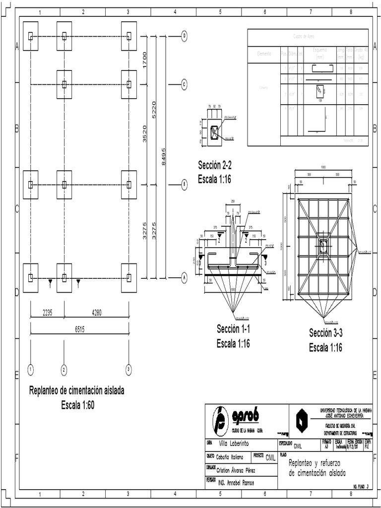Plano de Cimentación (Ejemplo) | PDF | Ingeniería estructural ...