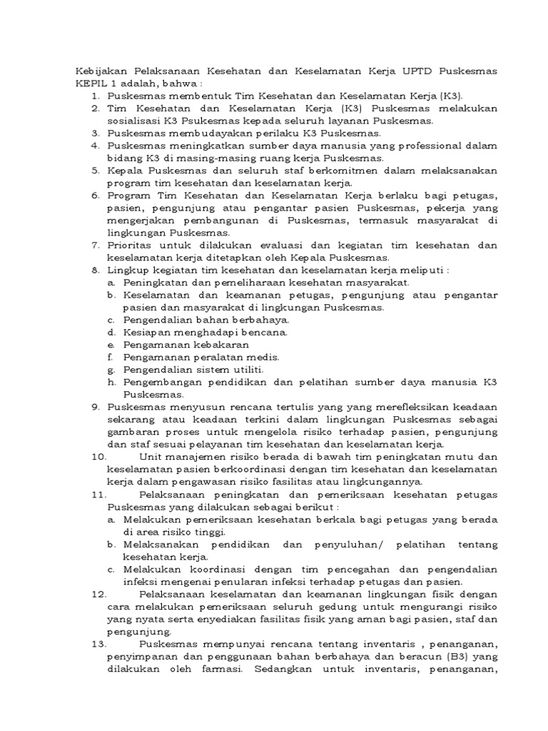 1.3.6.a Pedoman Program K3 2021 | PDF