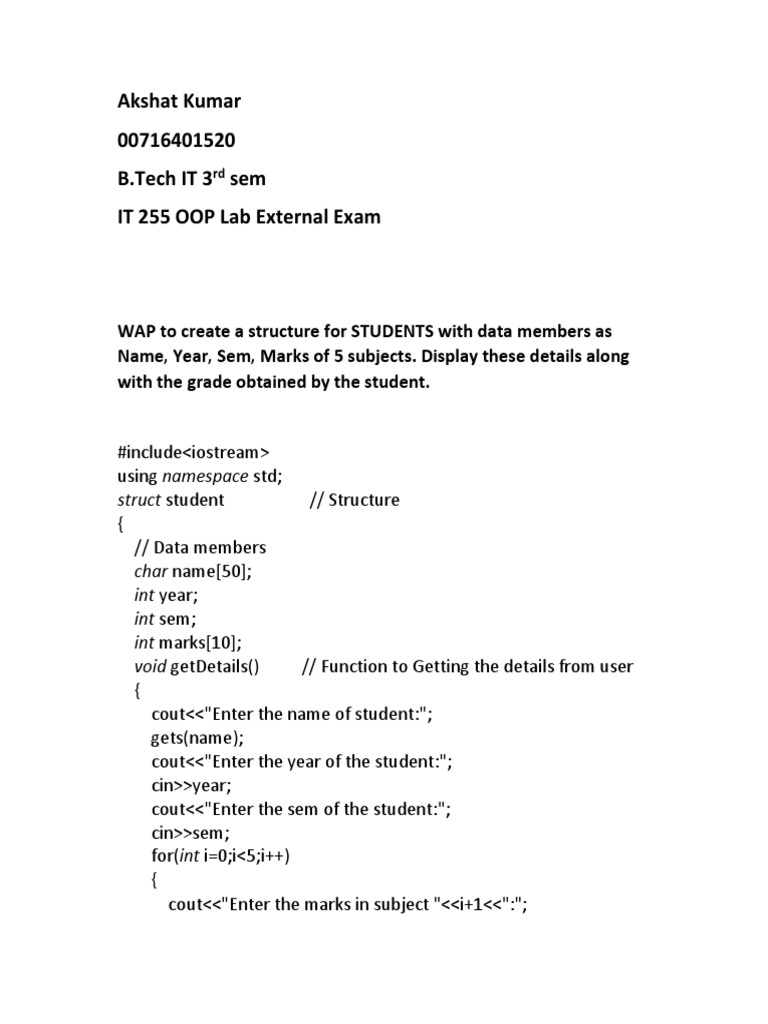 OOPs IT 3rd Sem | PDF