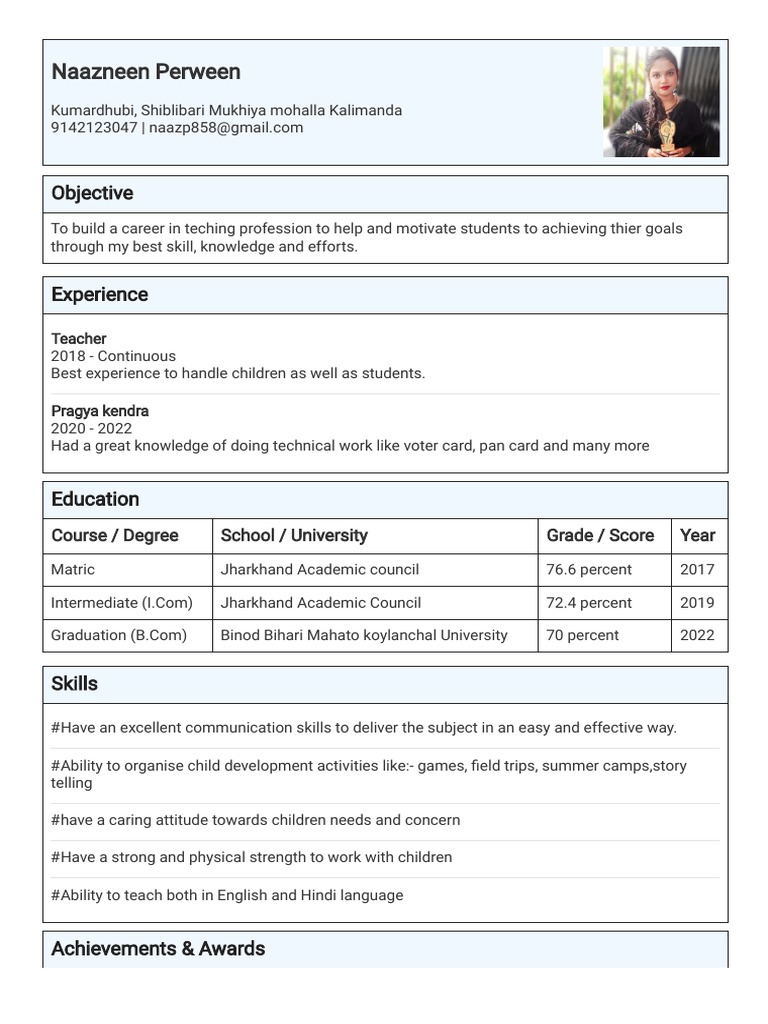 Intelligent CV Document | PDF