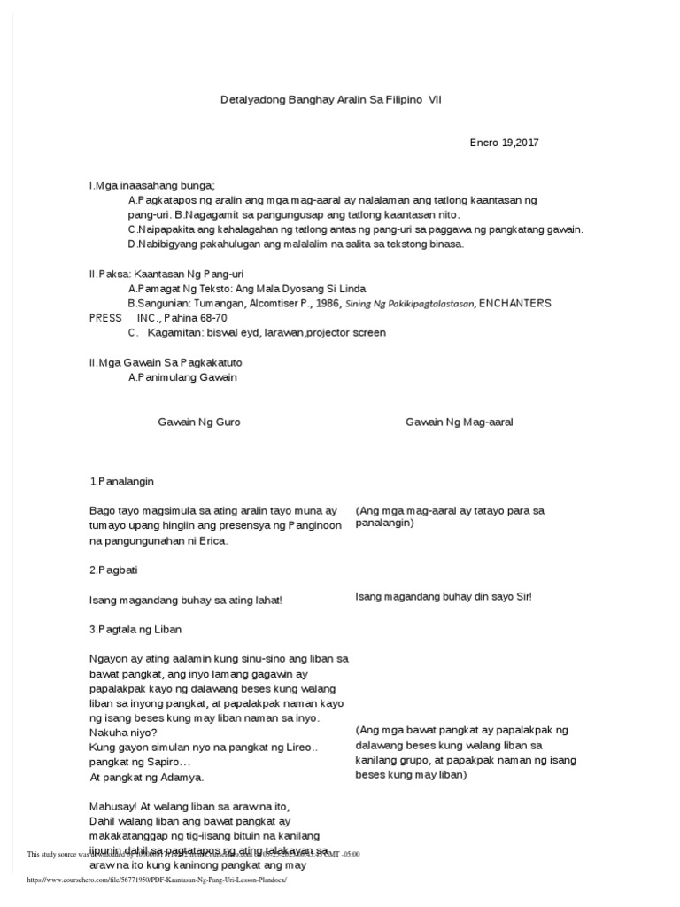 _PDF__Kaantasan_Ng_Pang_Uri_Lesson_Plan.docx | PDF