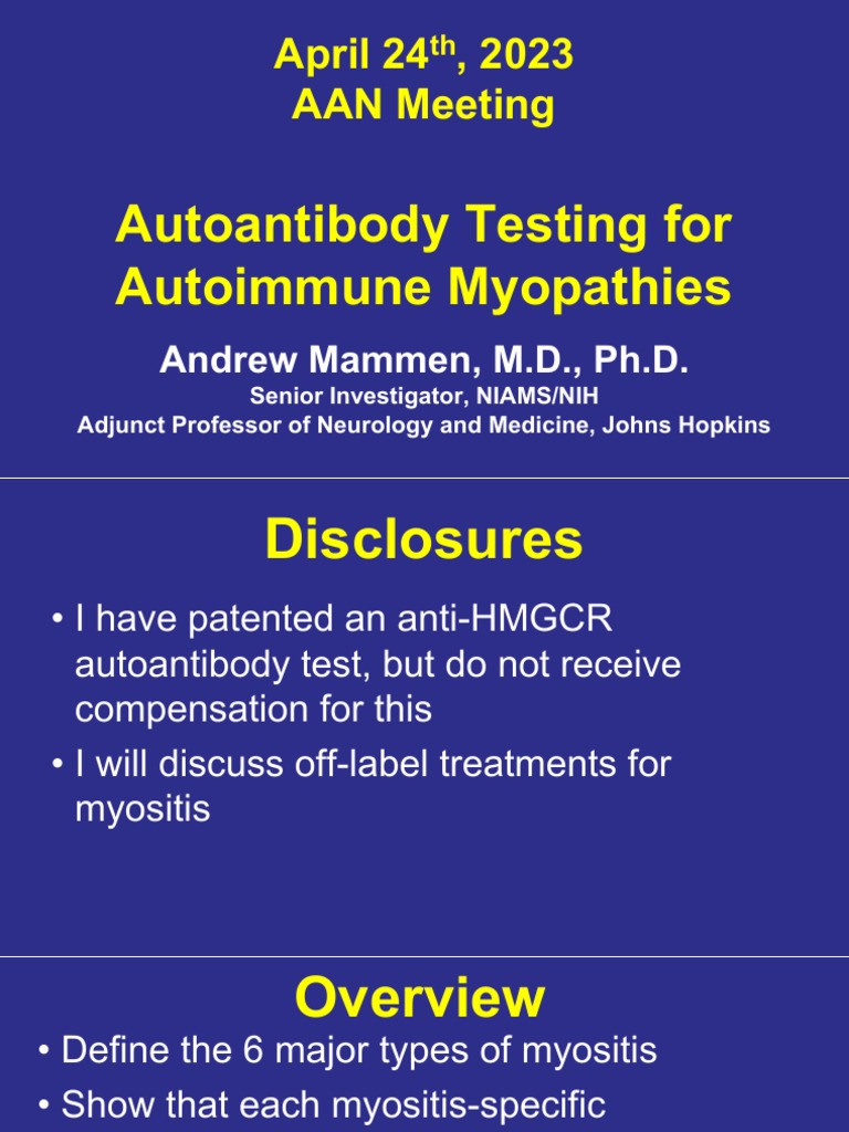 2023 AAN Myositis Autoantibodies FINAL | PDF | Epidemiology | Immunology