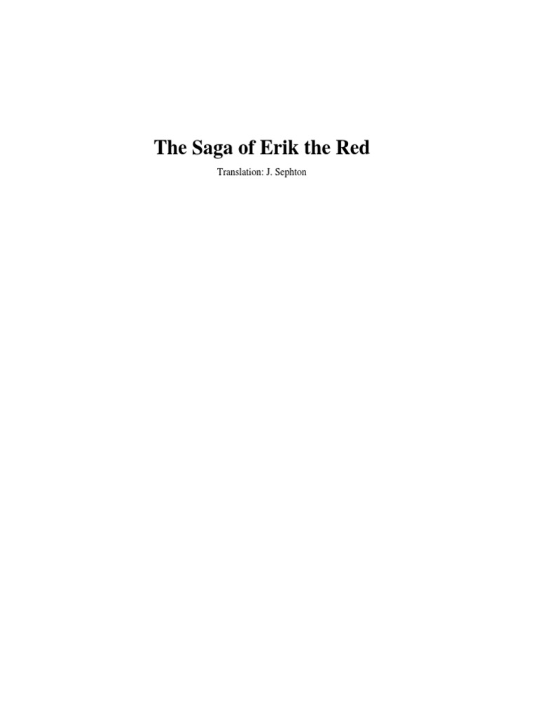 The Saga of Erik The Red | PDF