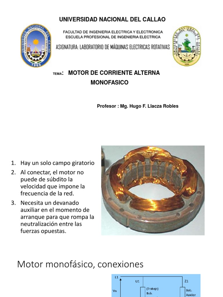 Presentacion de Motor Monofasico | PDF | Motor eléctrico | Inductor