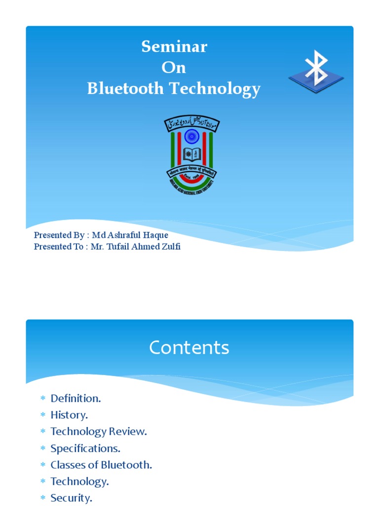 Blutooth PPT 4th Attempt | PDF | Bluetooth | Ieee 802.11