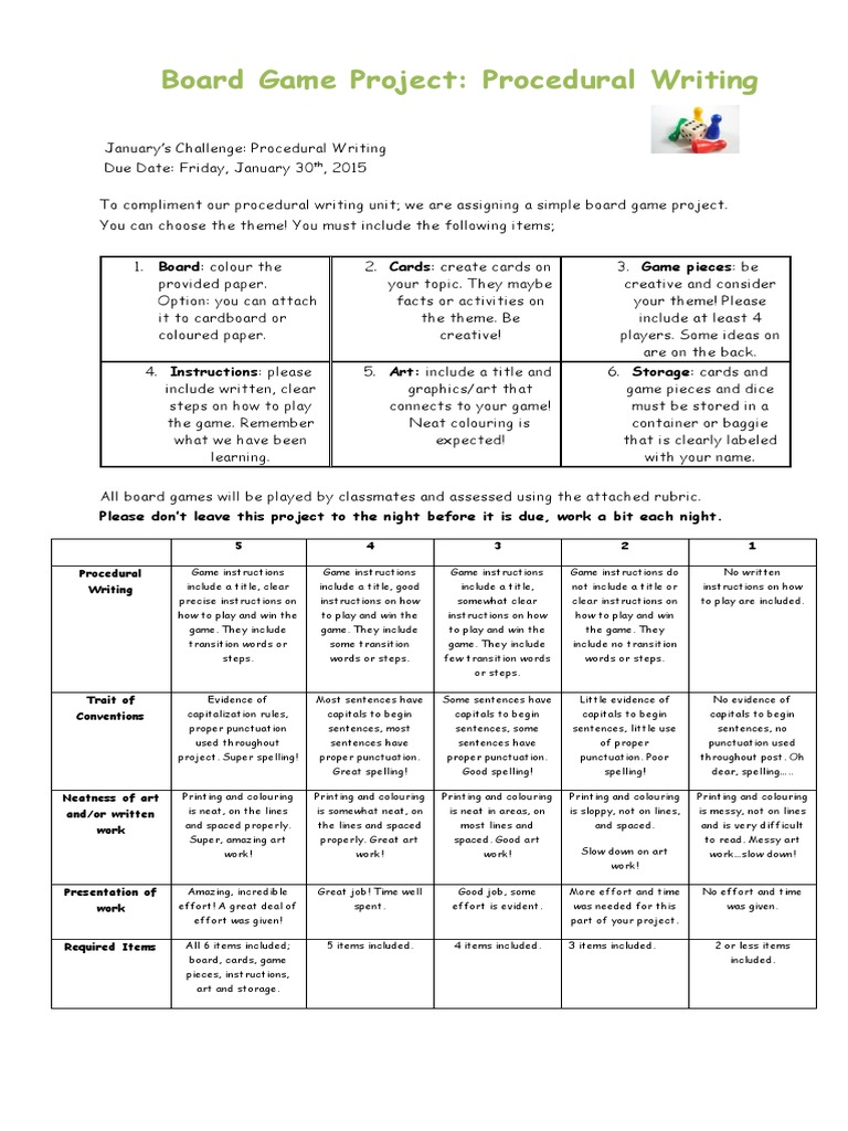Procedural Writing-Board Game Project | PDF | Cognition | Cognitive Science