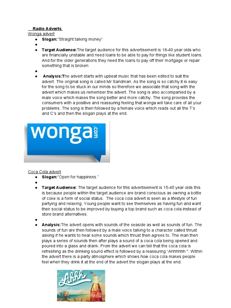 Radio Adverts | PDF | Advertising | Target Audience