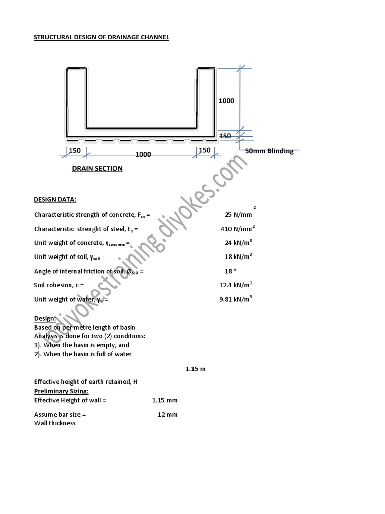 Structural Design of Drainage Channel | PDF | Drainage Basin | Drainage
