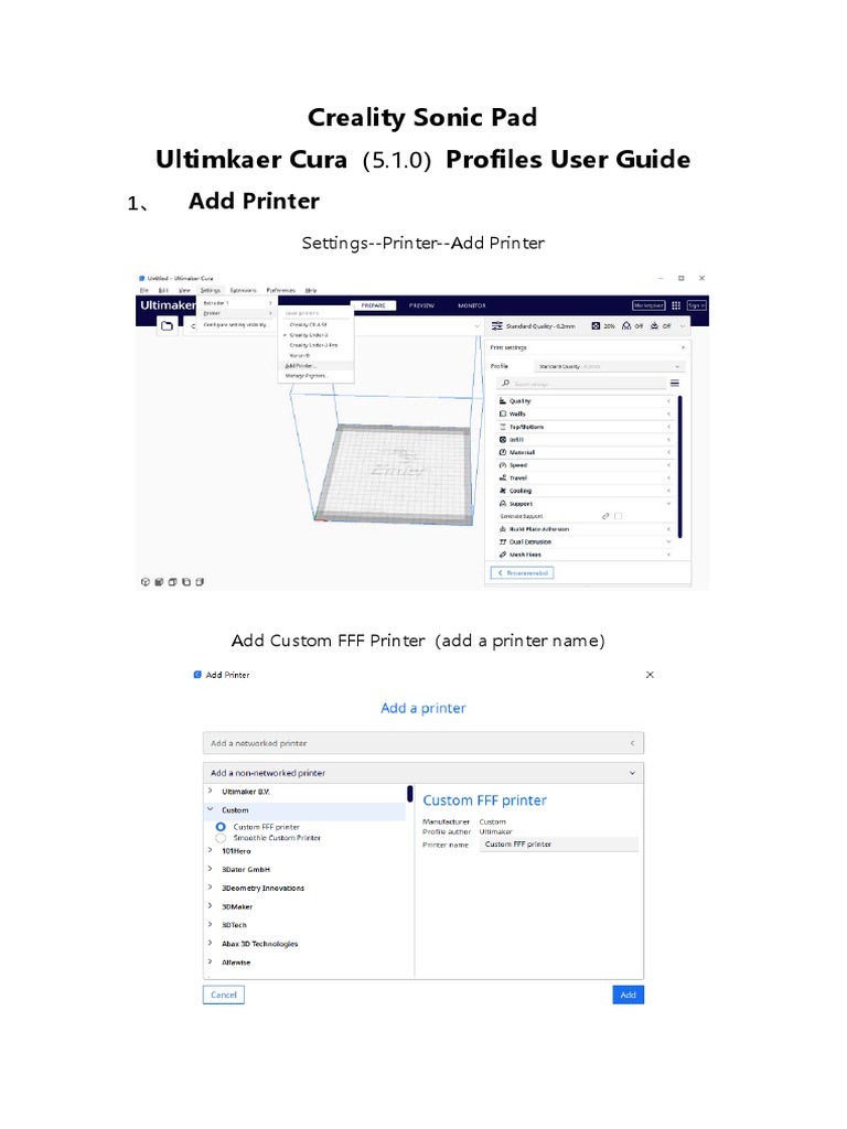 Creality Sonic Pad Cura Profiles Guide | PDF | Technology & Engineering