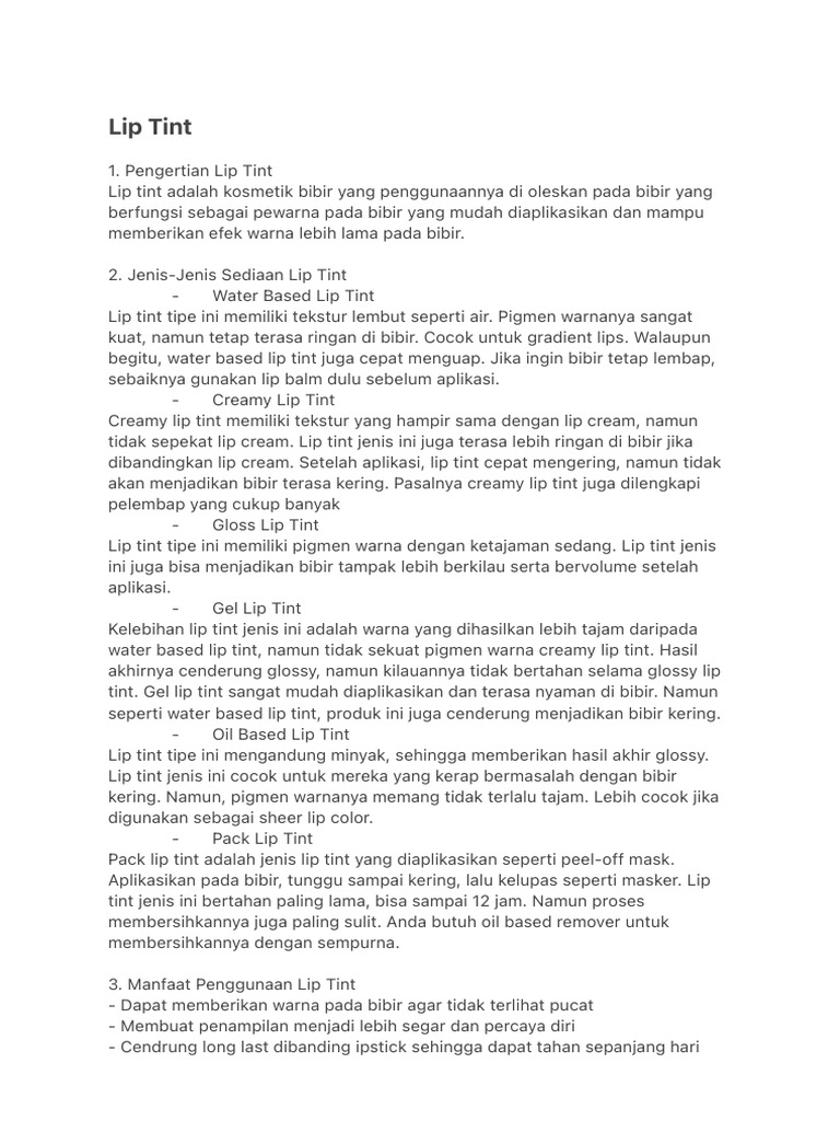 Lip Tint | PDF