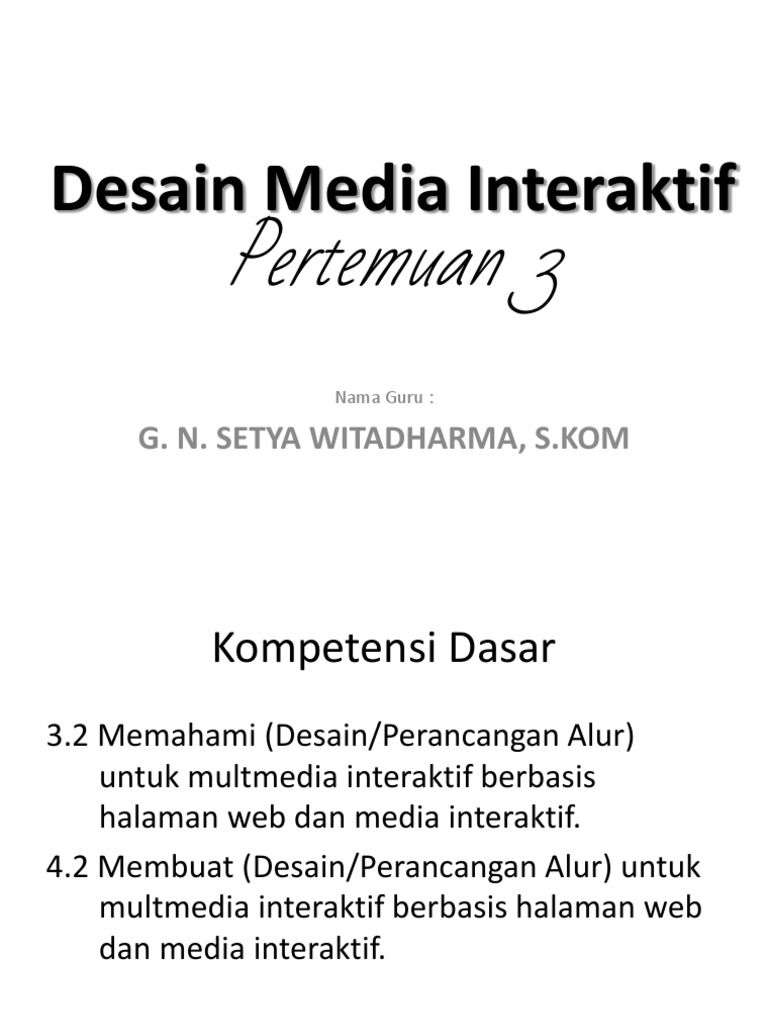 Desain Storyboard Multimedia Interaktif | PDF