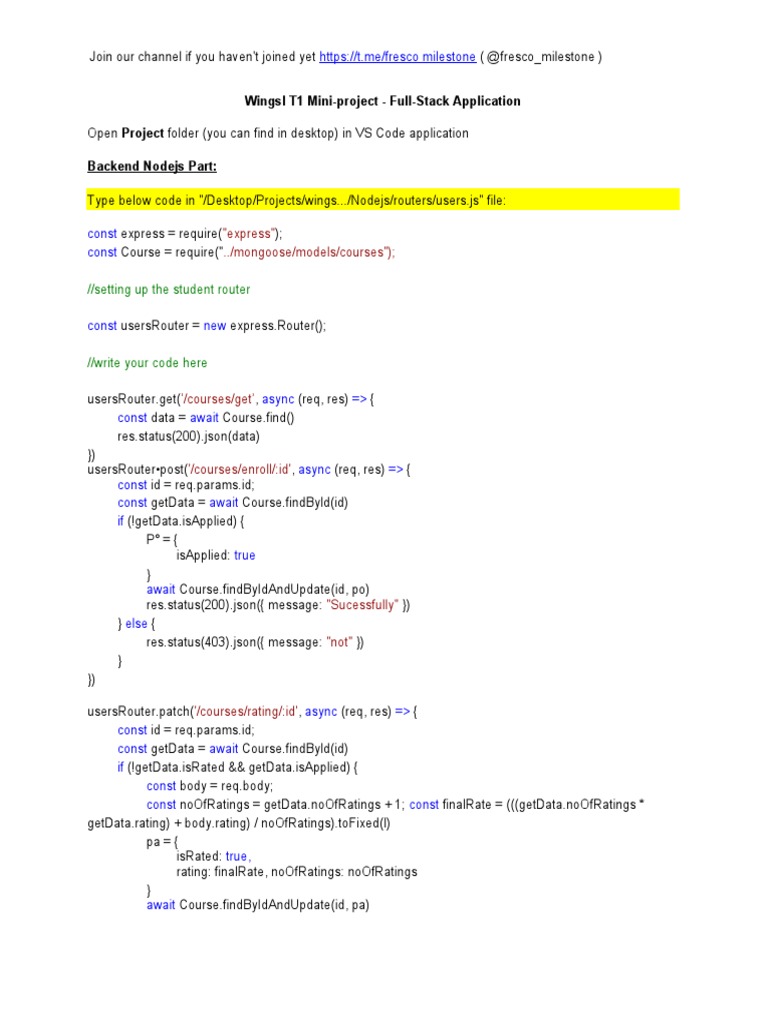 Wings1 T1 Full-Stack Application (62638) | PDF | System Software | Software