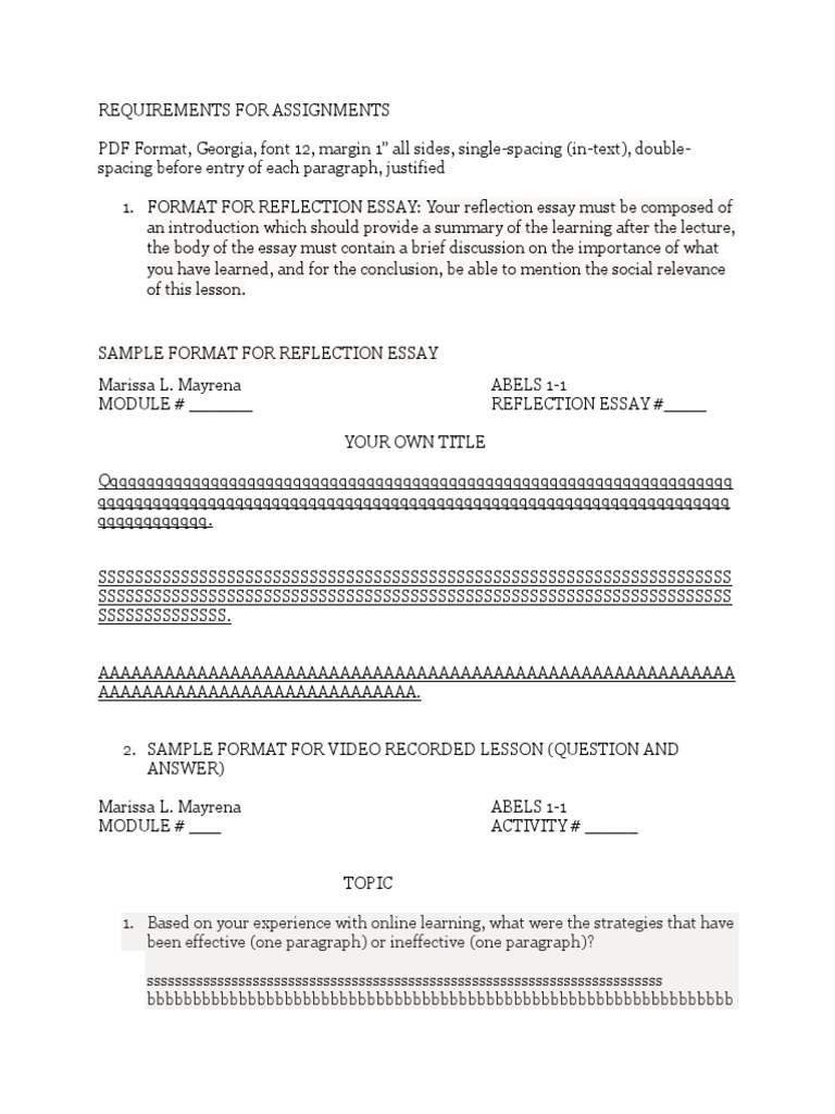 Requirements For Written Assignment | PDF