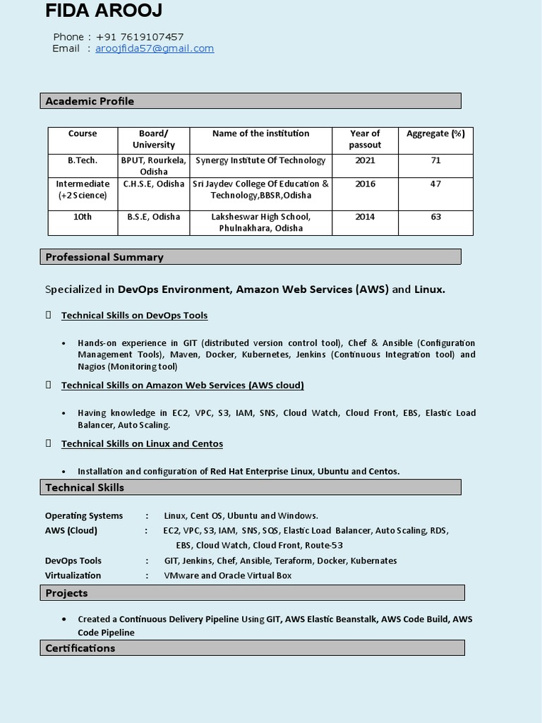 Bhanu's Resume | PDF | Amazon Web Services | Cloud Computing