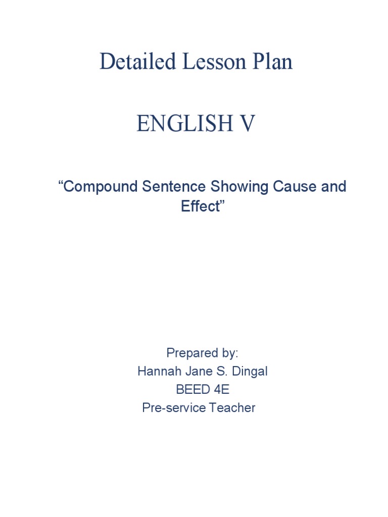 Grade 5 Cause and Effect Lesson Plan | PDF | Semantic Units | Grammar