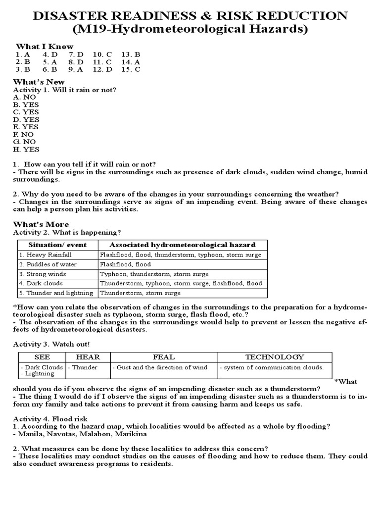 Disaster Readiness & Risk Reduction M19 | PDF