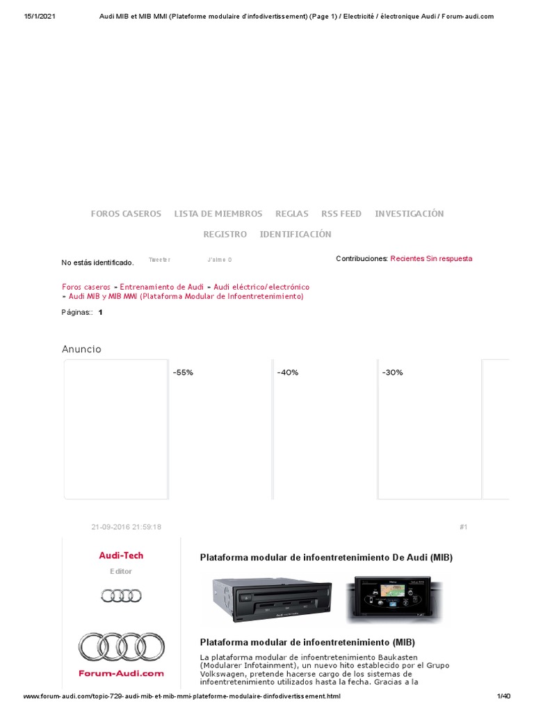 Audi MIB y MIB MMI Plataforma Modular de Infoentretenimiento | PDF ...