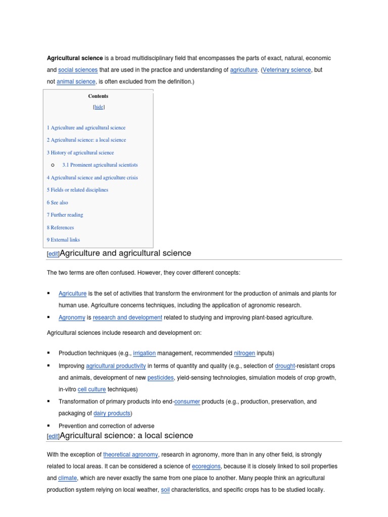 Agricultural Science | PDF | Agricultural Science | Food And Drink
