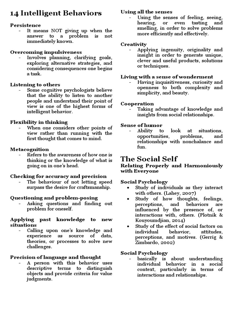 Notes UTS | PDF | Thought | Behavior