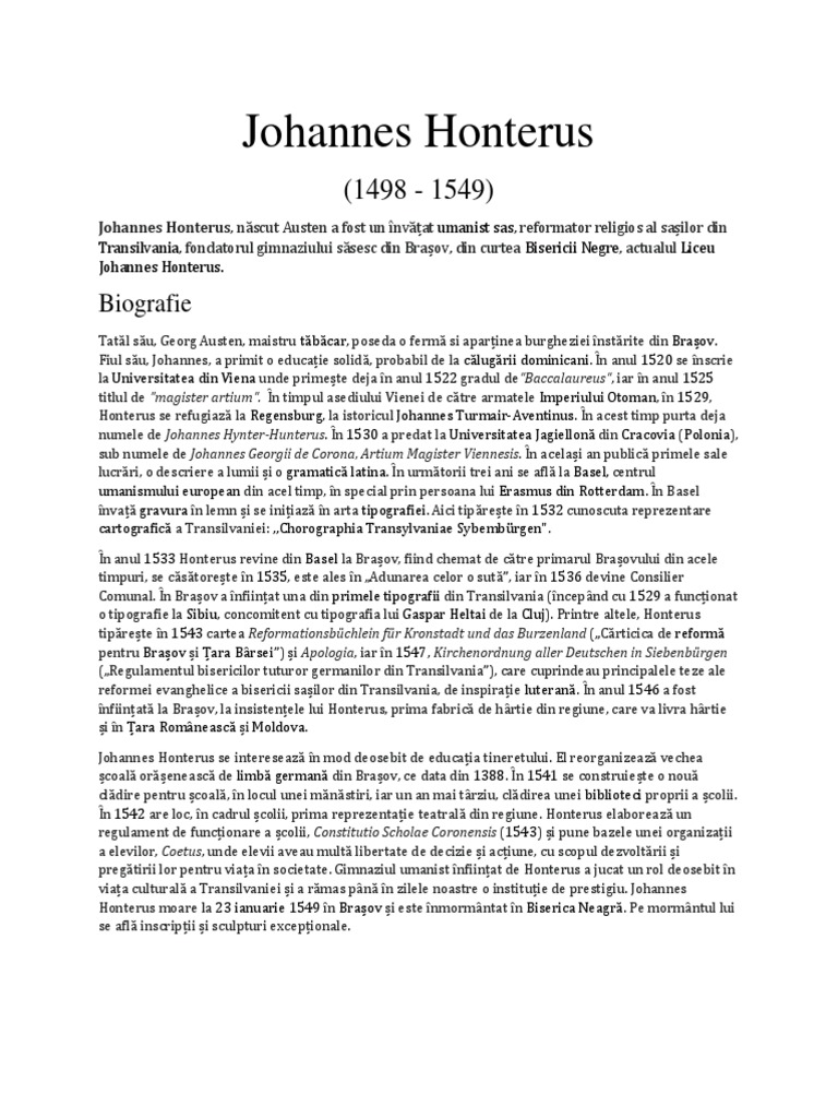 Johannes Honterus | PDF