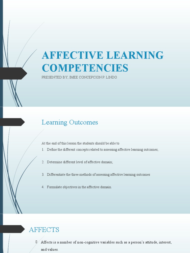 Affective Learning Competencies. | PDF | Affect (Psychology) | Attitude ...