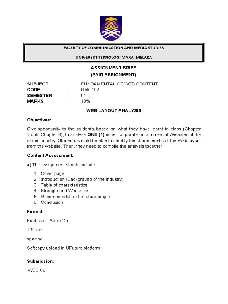 Web Layout Analysis Assignment - Outline - MAC 2022 | PDF
