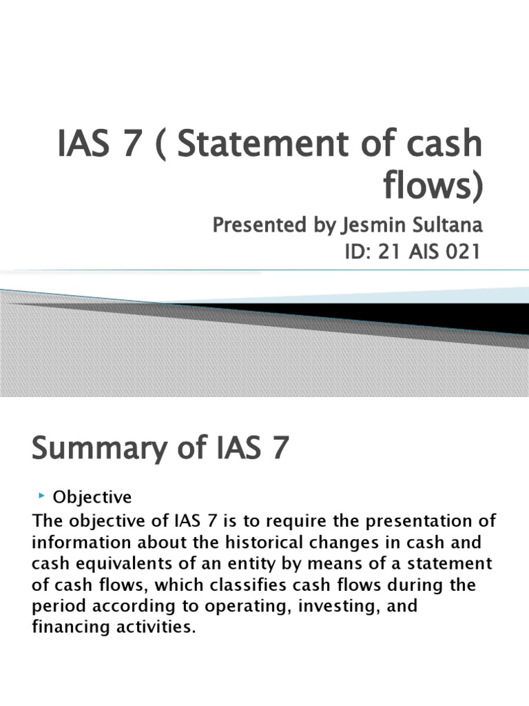 IAS 7 (Statement of Cash Flows) - 123200 | PDF | Cash Flow Statement ...