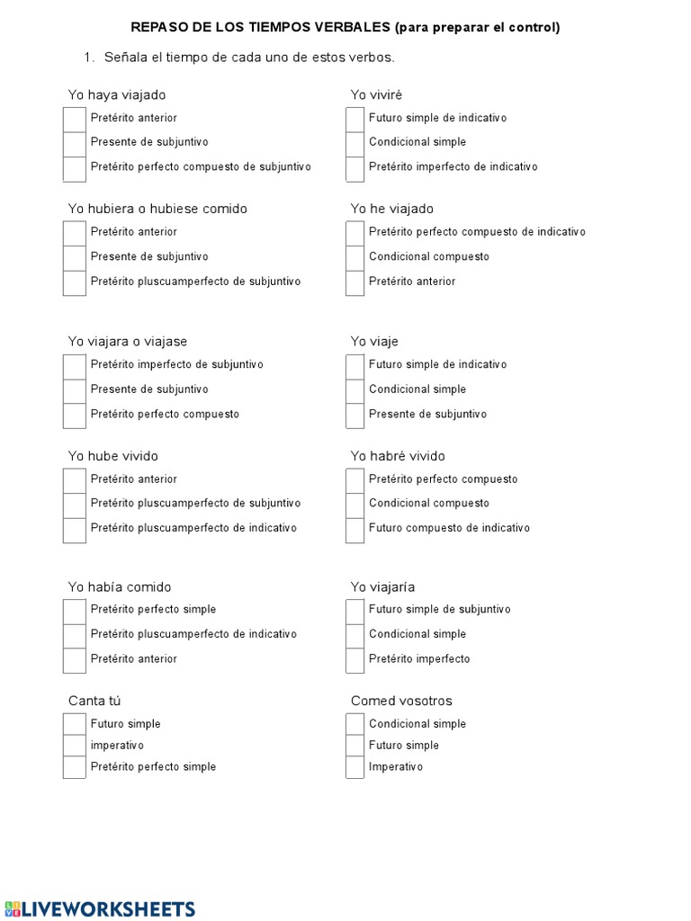 Tiempos Verbales 1 | PDF | Unidades Semánticas | Morfología