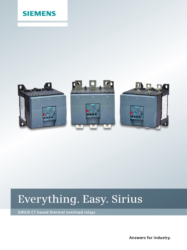 SIRIUS CT Based Thermal Overload Relays | PDF