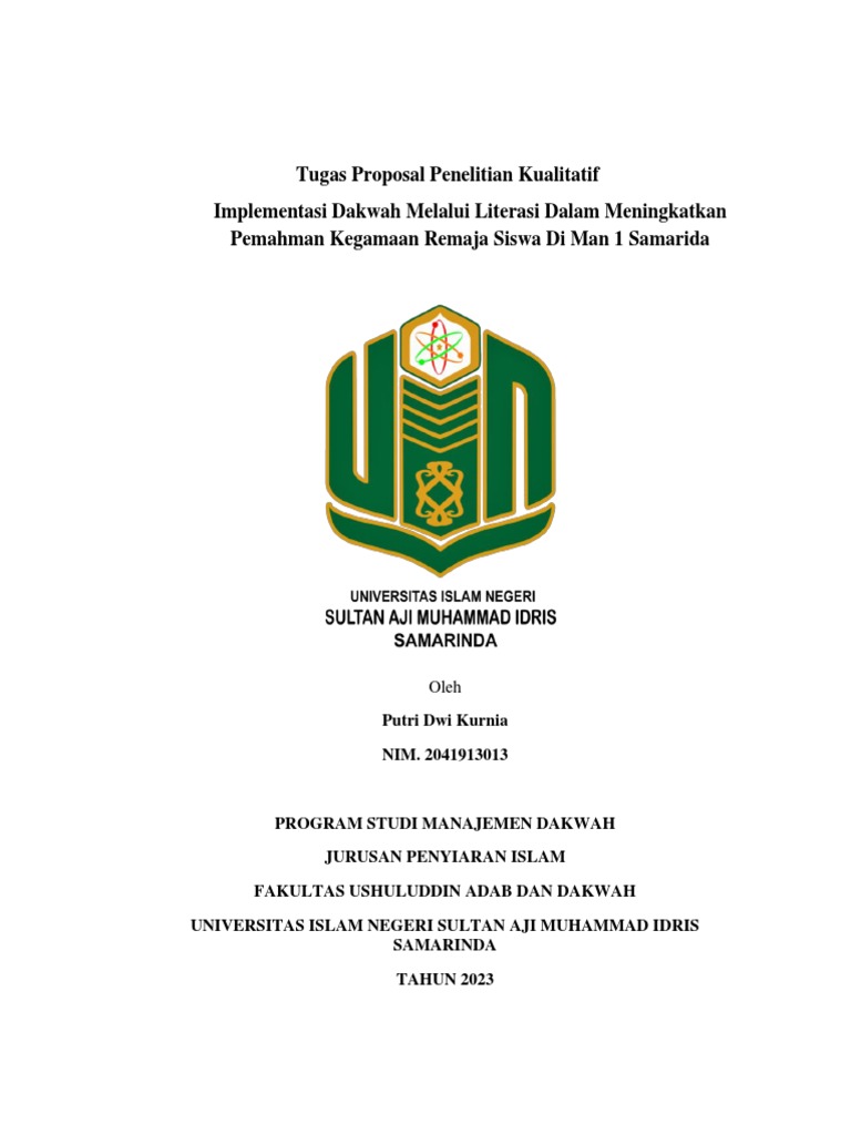 Putri Dwi Kurnia Proposal Kualitatif Revisi | PDF