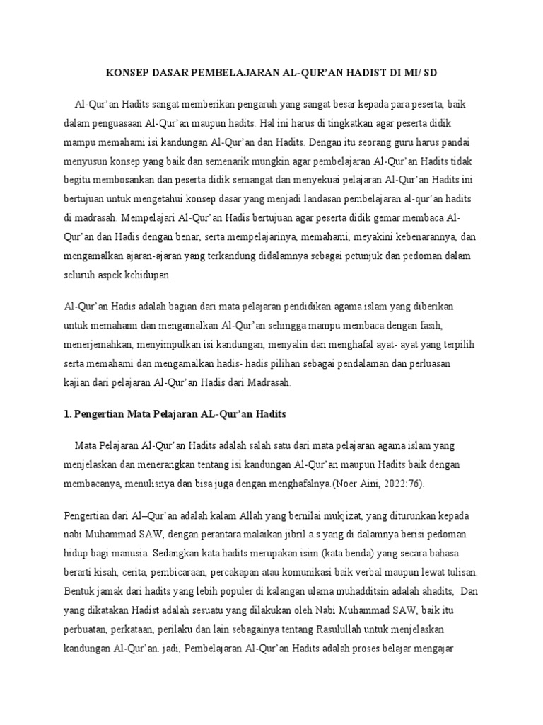 KONSEP DASAR PEMBELAJARAN Selesai | PDF