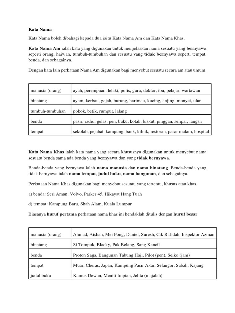 Kata Nama | PDF
