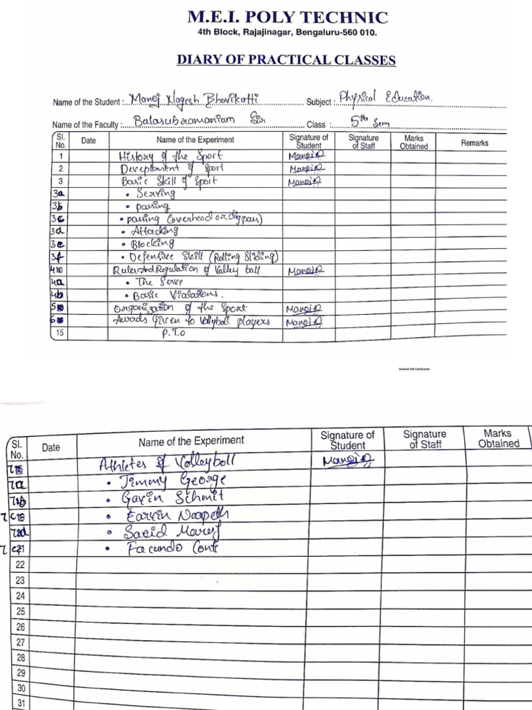 Physical Education Record | PDF