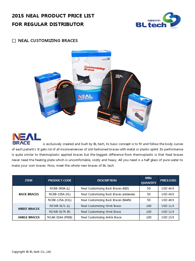 2-1. BL Tech - MEDICAL PRODUCT PRICE LIST - Rev.05 (ENG) | PDF