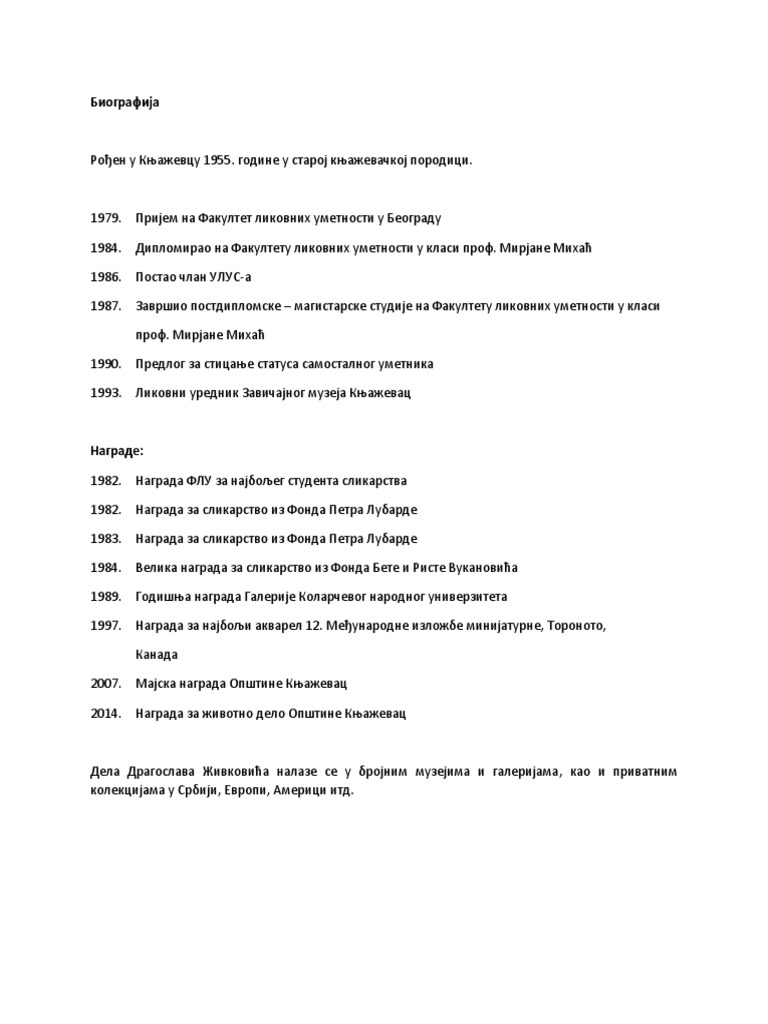10 Biografija DZ Fin | PDF