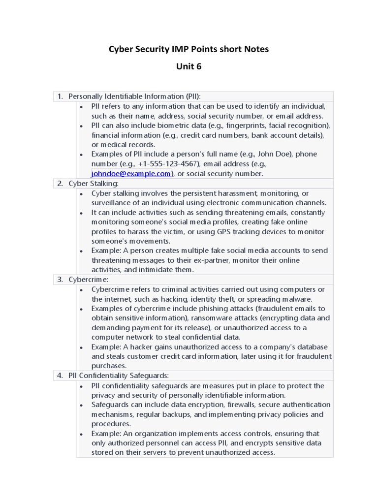 Cyber Security IMP Points Short Notes | PDF | Public Key Cryptography ...