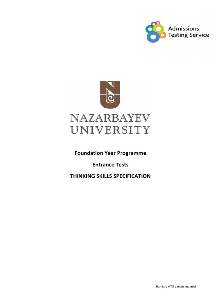 Thinking Skills Specification | PDF | Volume | Argument