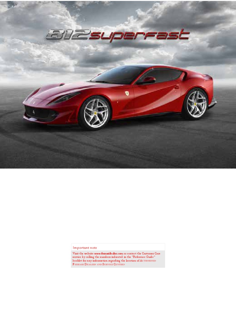 Ferrari 812 Superfast Owner's Manual | PDF