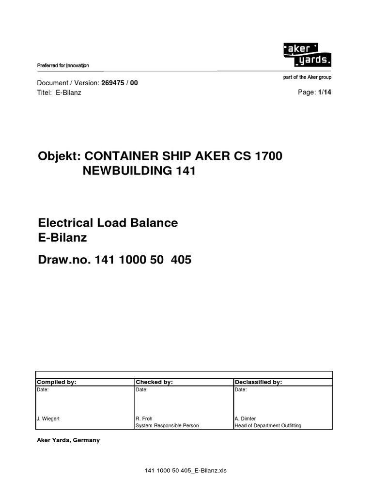 141-1000-50-405 - Electrical Load Balance | PDF