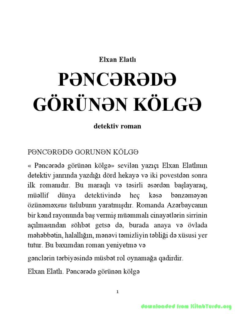 Elxan Elatli Pencereden Gorunen Kolge | PDF