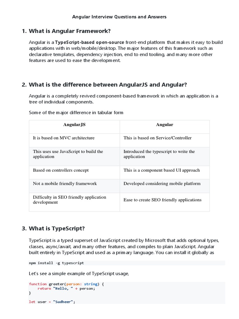 Angular Interview Questions and Answers | PDF | Document Object Model ...