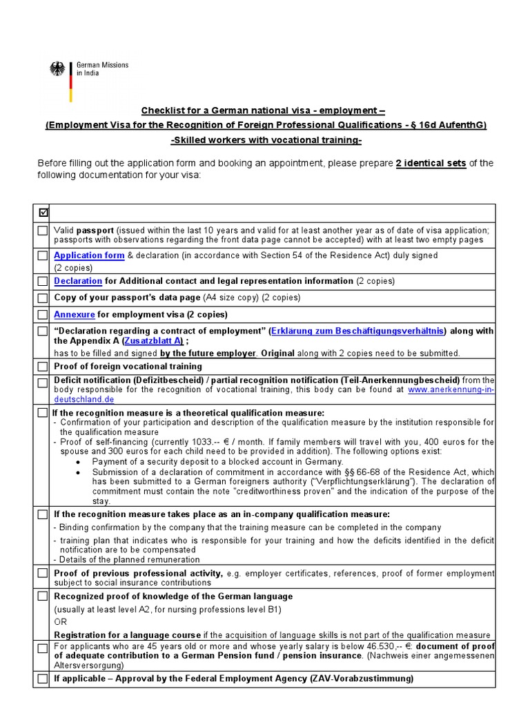 German Employment Visa Recognition of Foreign Quota | PDF | Travel Visa ... German Employment Visa Recognition of Foreign Quota | PDF | Travel Visa ...