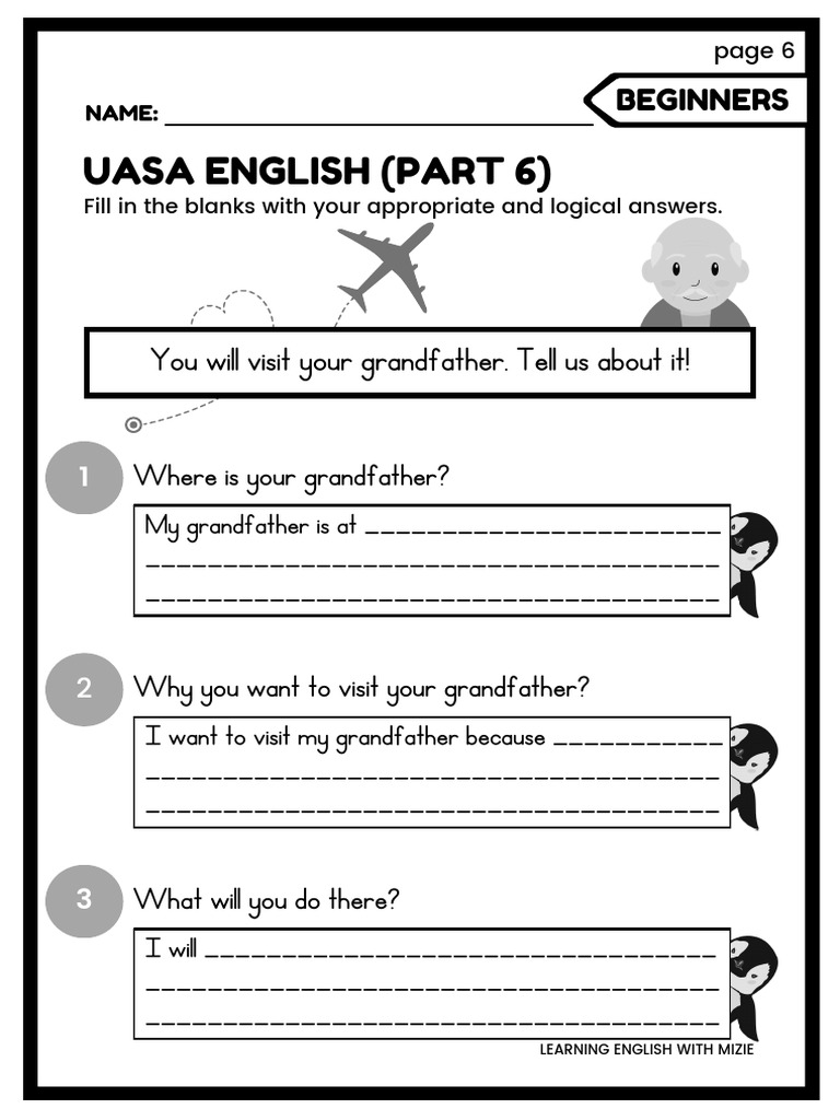 UASA ENGLISH PART 6 BEGINNERs Page 6 To 10 | PDF